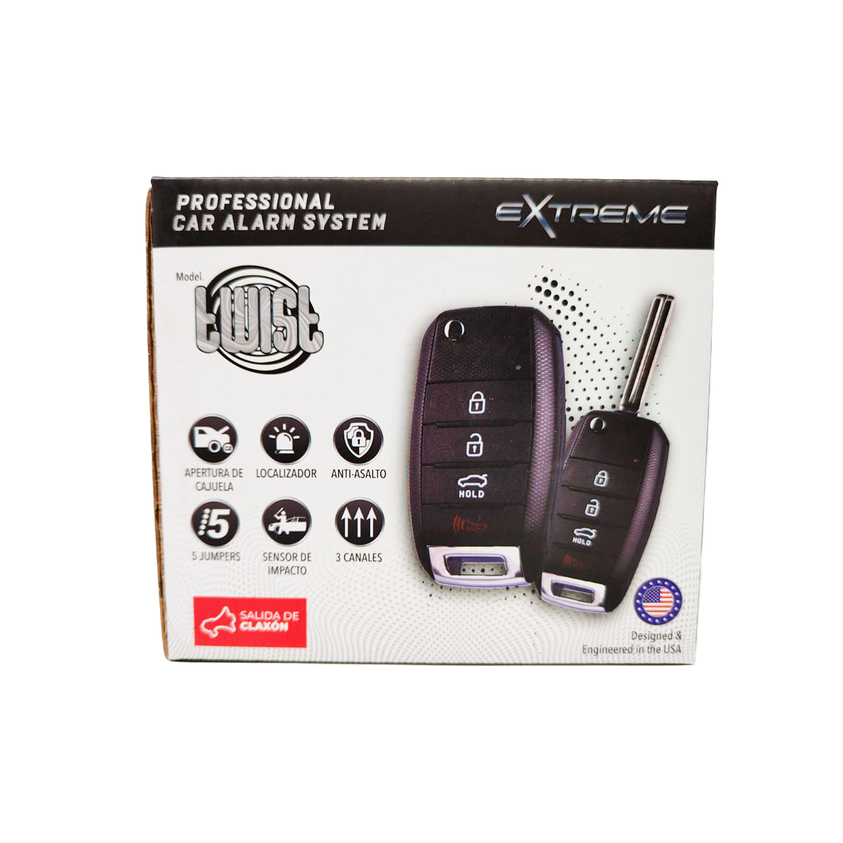 Kit de Alarma Universal con Llave Automotriz Extreme ALEXTW