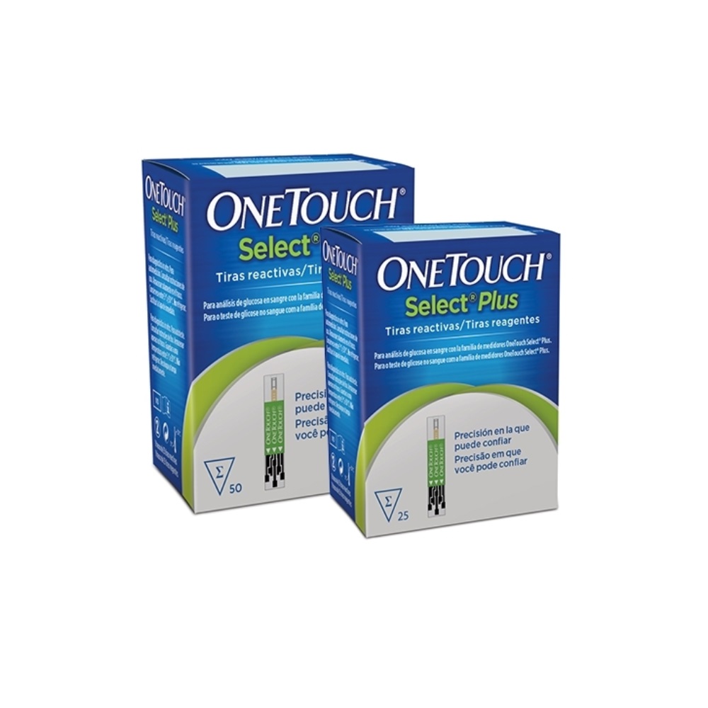 One Touch Select Plus Tiras Reactivas Glucosa Test 75 pz
