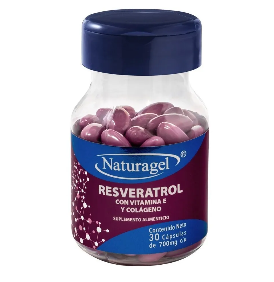 Resveratrol Con Vitamina E Y Colágeno 30 Cápsulas Naturagel