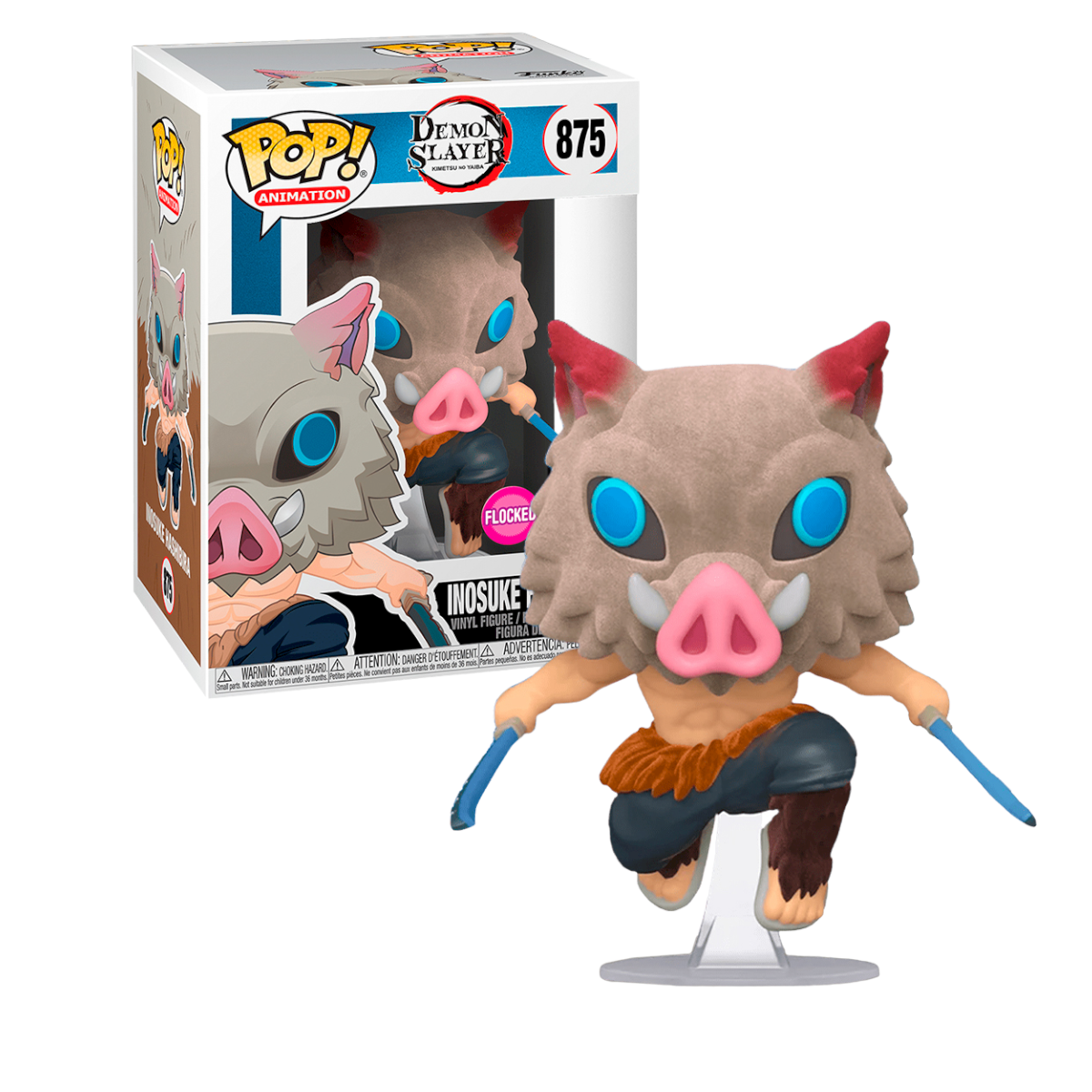 Funko Pop Inosuke Flocked #875 Demon Slayer Kimetsu No Yaiba