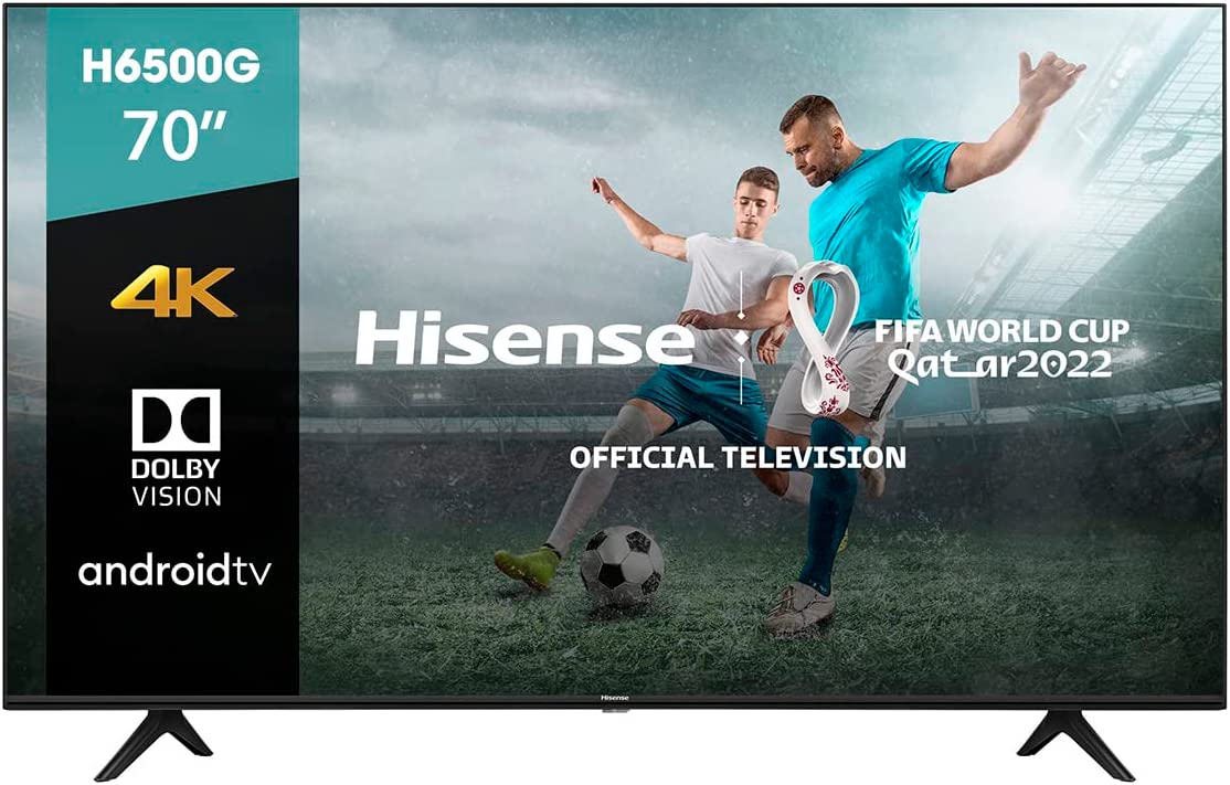 Pantalla Hisense 70" 4K UHD Android TV con Control de Voz 70H6500G (2020)