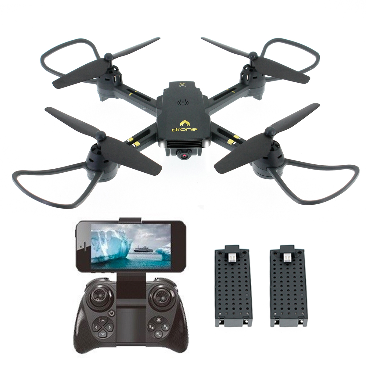 Dron a control remoto de juguete con cámara wifi + pila adicional Drone ...