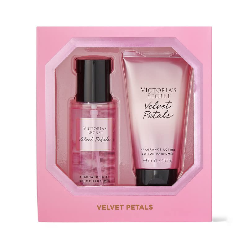Victorias Secret Velvet Petals Dama Set 2pz Crema y Body Mist 75ml c/u