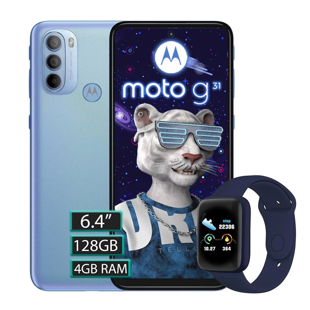 Celular Motorola Moto G31 4GB-128GB- Azul + Smart Watch