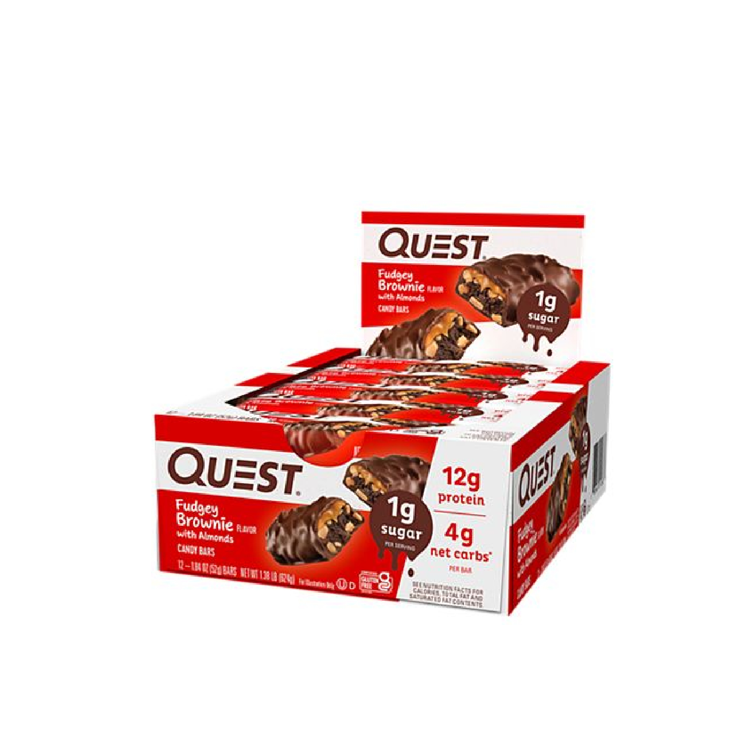 Quest Candy Bars - Fudgey Brownie with Almonds (12 Bars