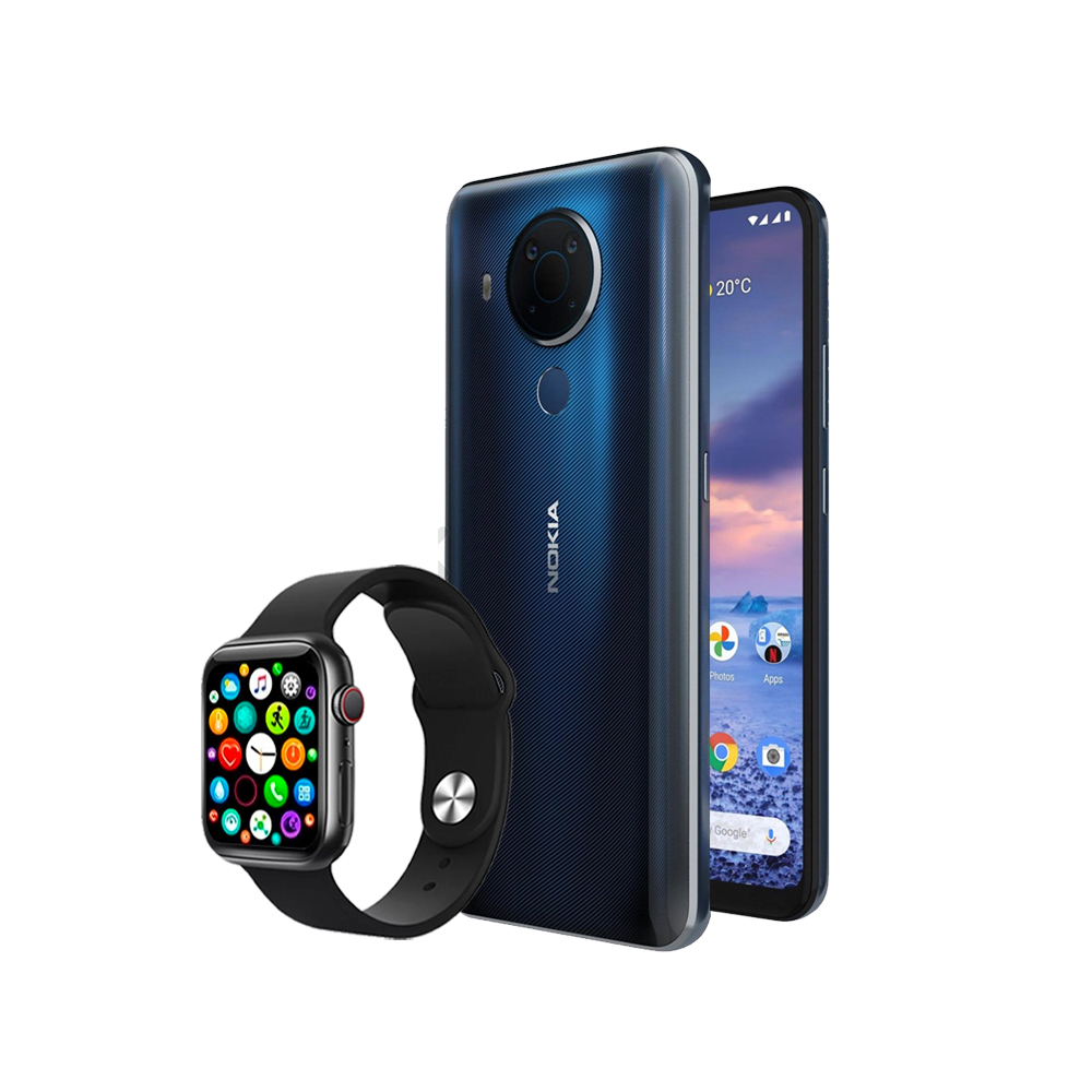 Nokia 5.4 4/128GB Azul + Smartwatch T500 Negro