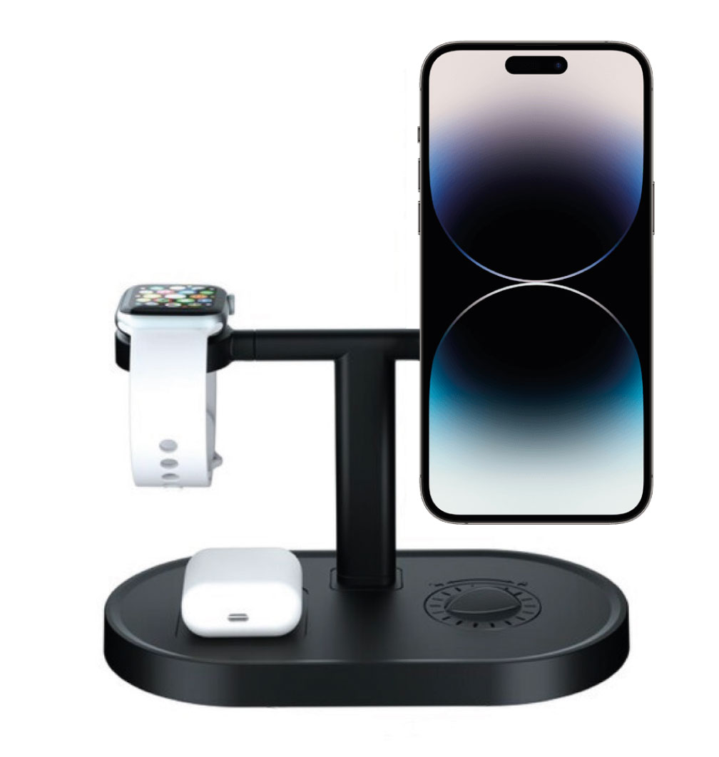 Base de carga inalámbrica 4 en 1 para iPhone y múltiples dispositivos ...