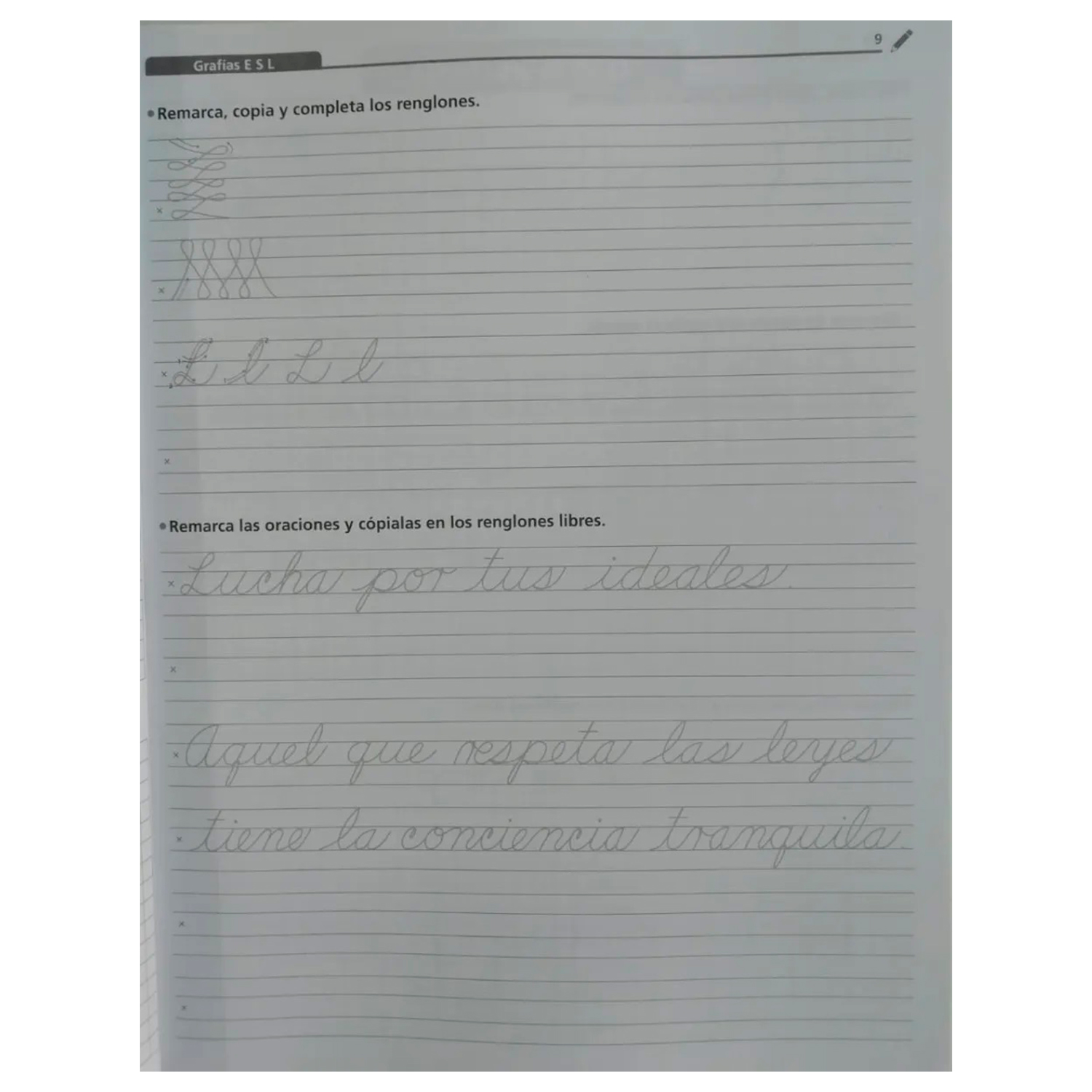 Escritura Cursiva Para Cuarto Grado MÉTODO PALMER De Caligrafía