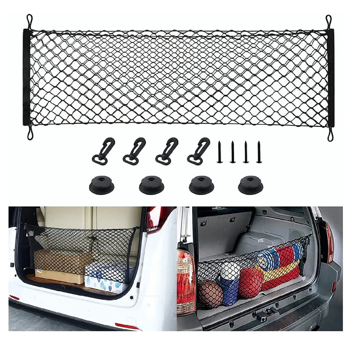 Red Malla Cajuela Maletero Auto Elástica
