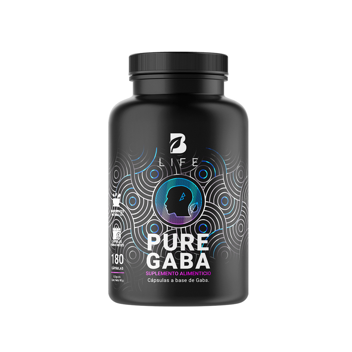 Gaba De 180 Cápsulas De 500mg. Pure Gaba B Life