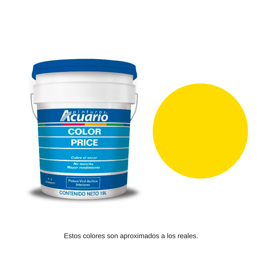 Pintura Color Price Color Amarillo Intenso 19 Lt Acuario VA81490