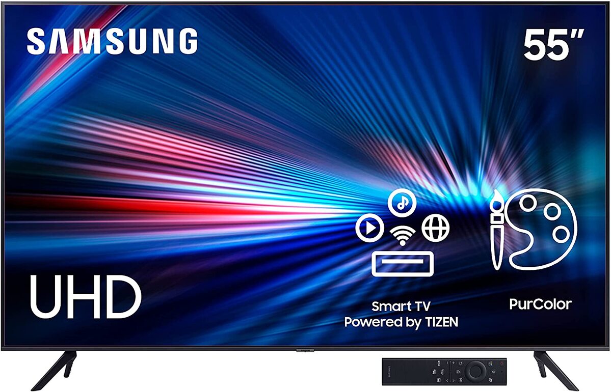 Pantalla Samsung 55" pulgadas Crystal UHD 4K UN55AU7000FXZX