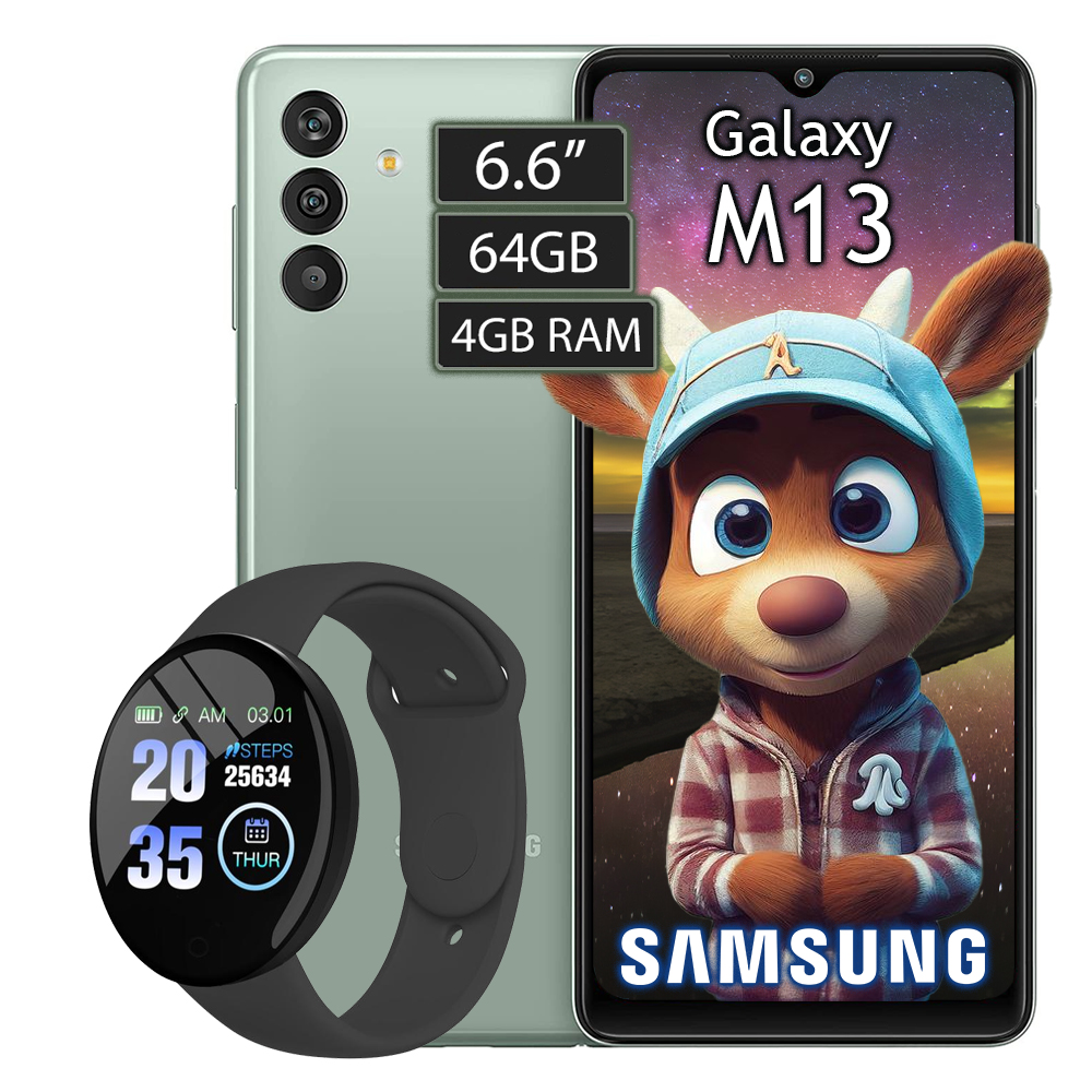 Celular Samsung Galaxy M13 Dual Sim Ram 4GB - 64GB - Verde + Smart Watch