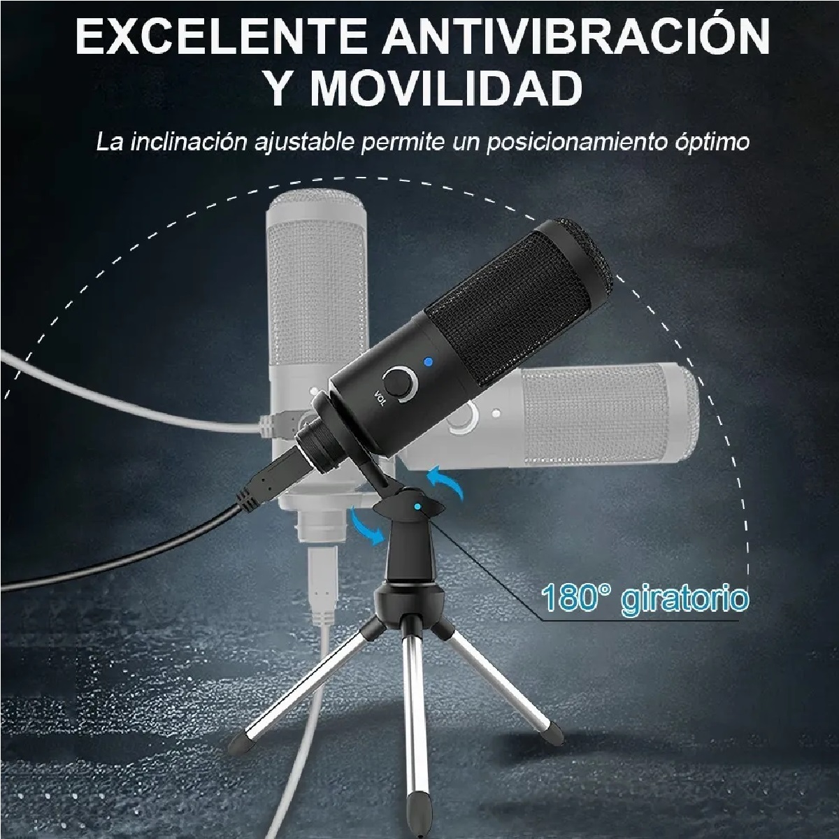 Micrófono Condensador, Microfono Con Soporte Con Tripié