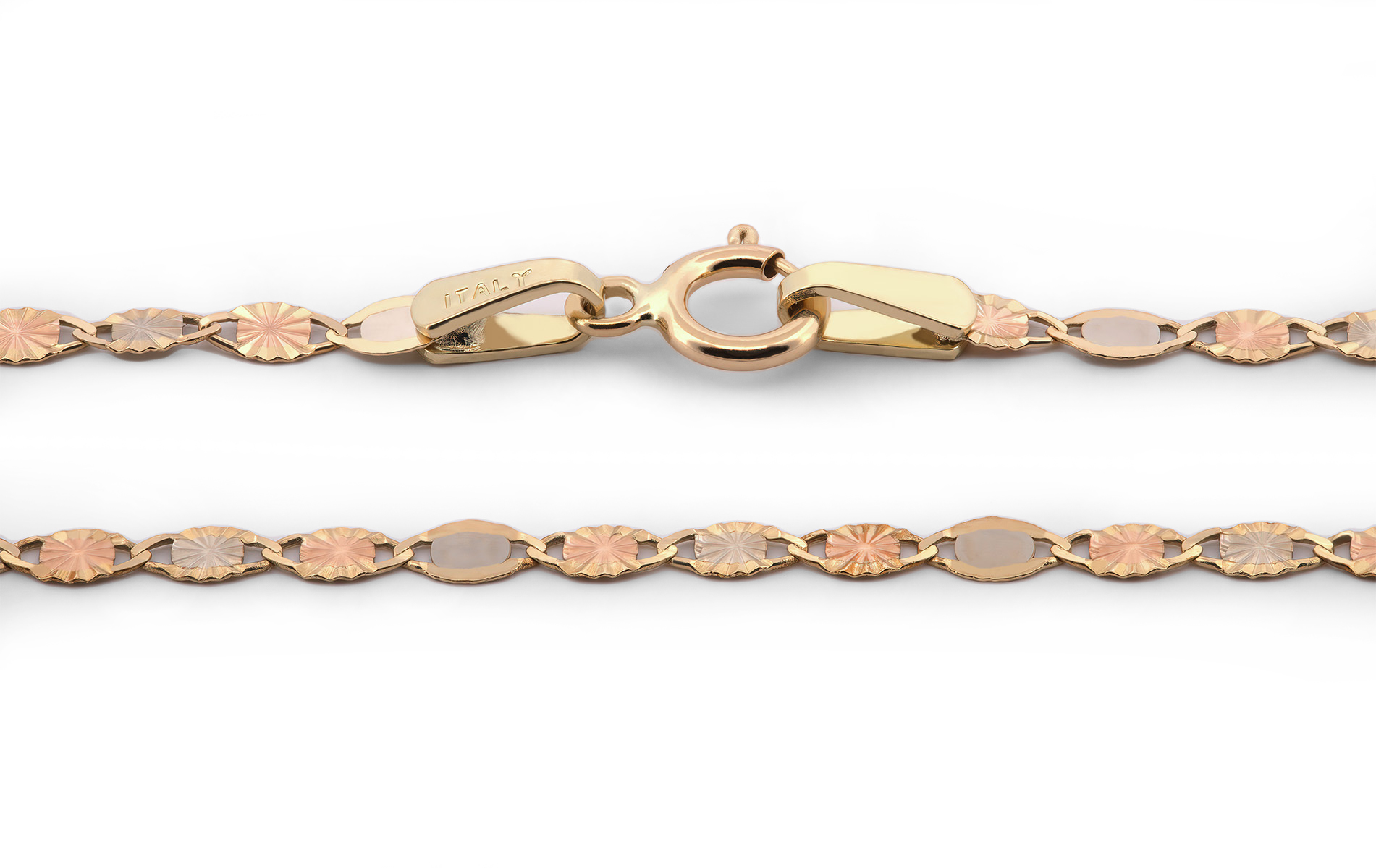 Cadena Gucci Combinada Oro Florentino Sólido 10k 45 cm