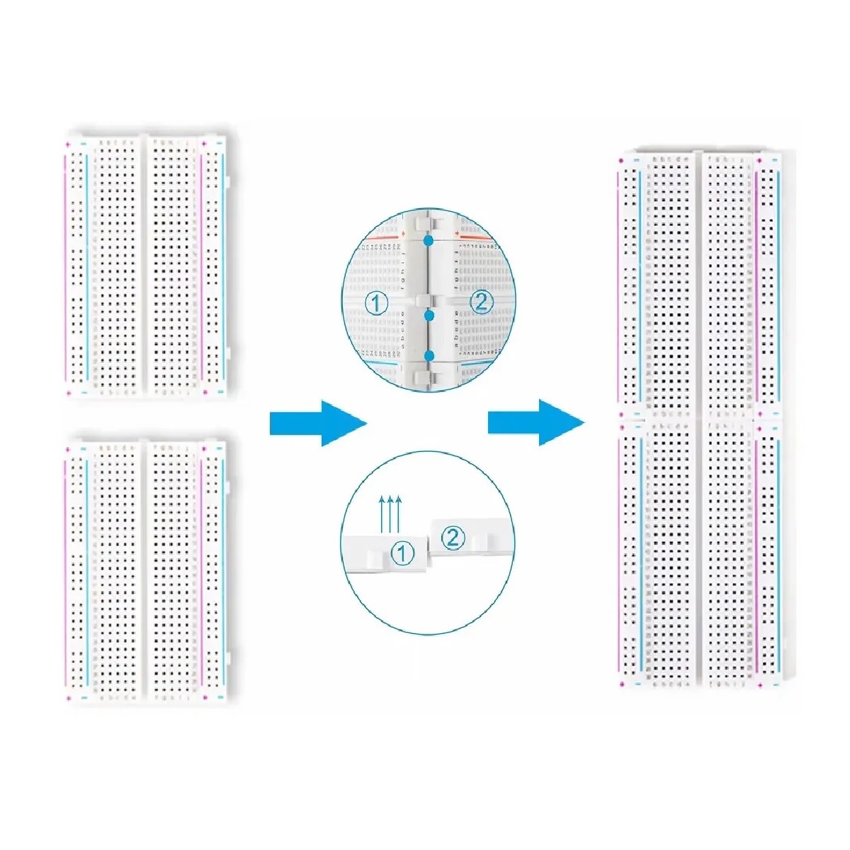 Set 6 Piezas Protoboard 400 Puntos Breadboard Para Arduino