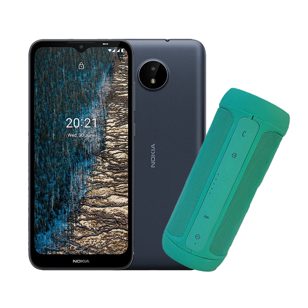 Nokia C20 2/32GB Azul + Bocina Charge2 Verde