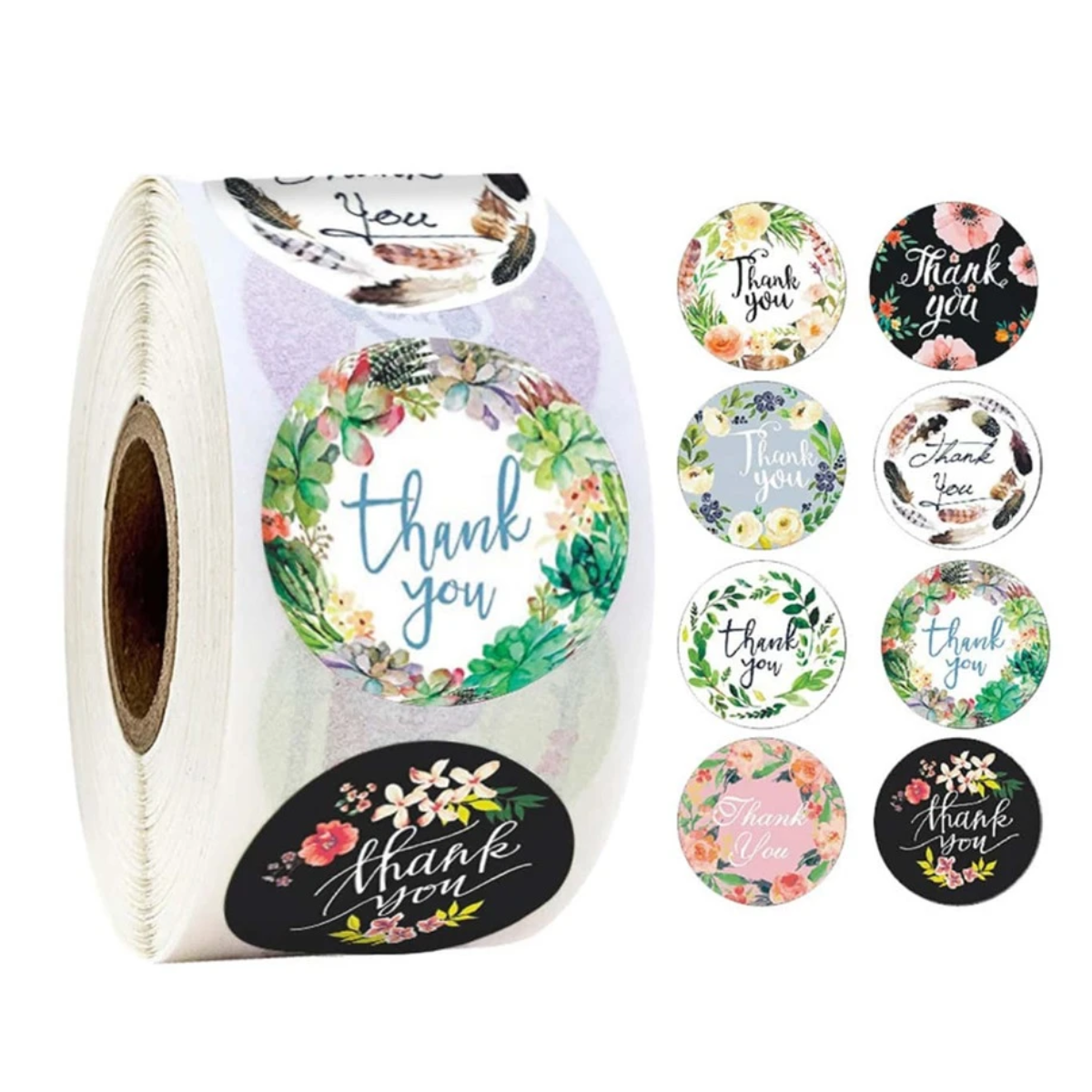 Rollo de 100 Stickers de Agradecimiento Thank You Gracias