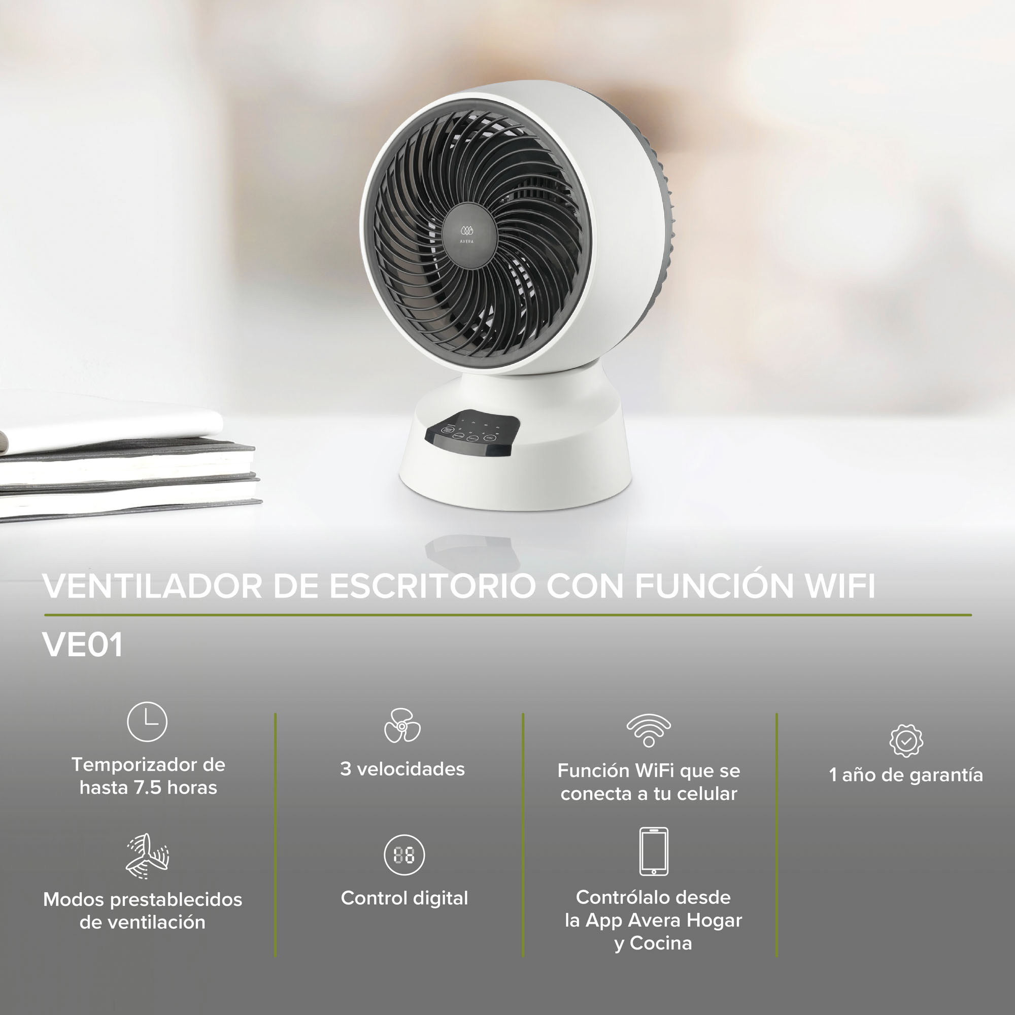 Ventilador De Escritorio Wifi Lot Control Remoto VE01