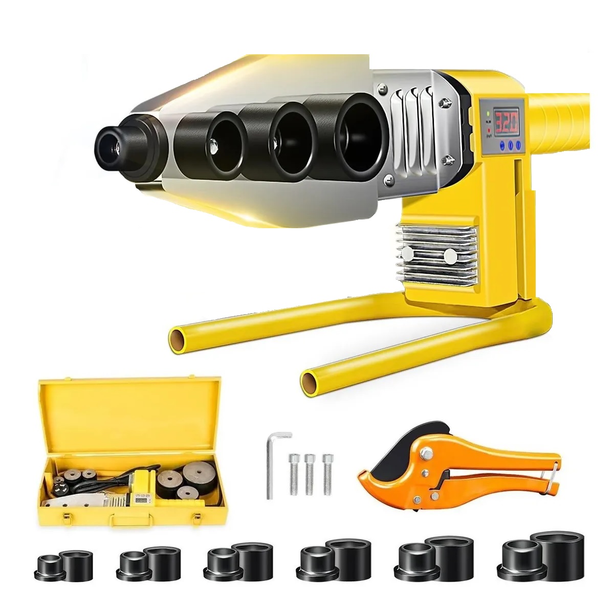 Kit De Termofusora 800w Con 6 Dados (20 Mm A 63 Mm) Ppr