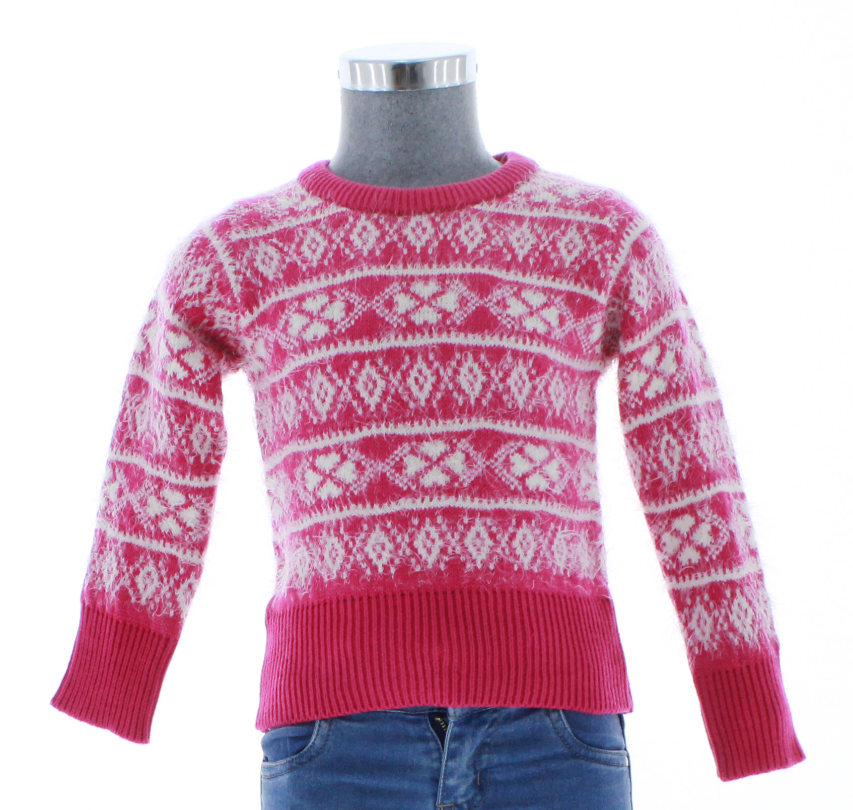 Sueter Niña Tejido Navidad Color Rosa 3084 1 a 12 Años.