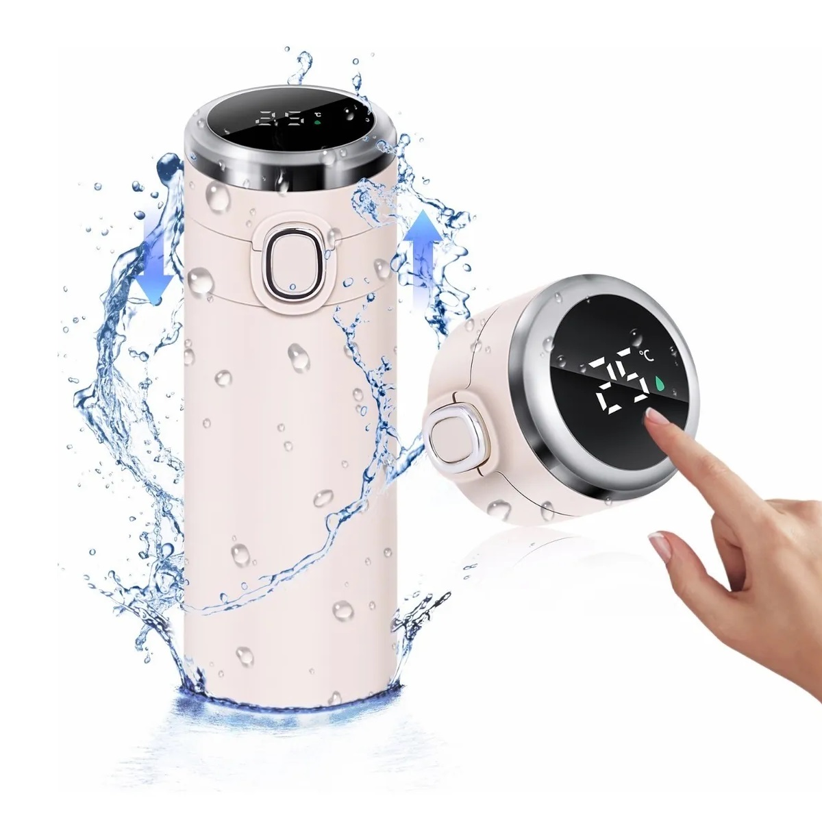 Termo Digital Inteligente De Acero Inoxidable 400ml Blanco