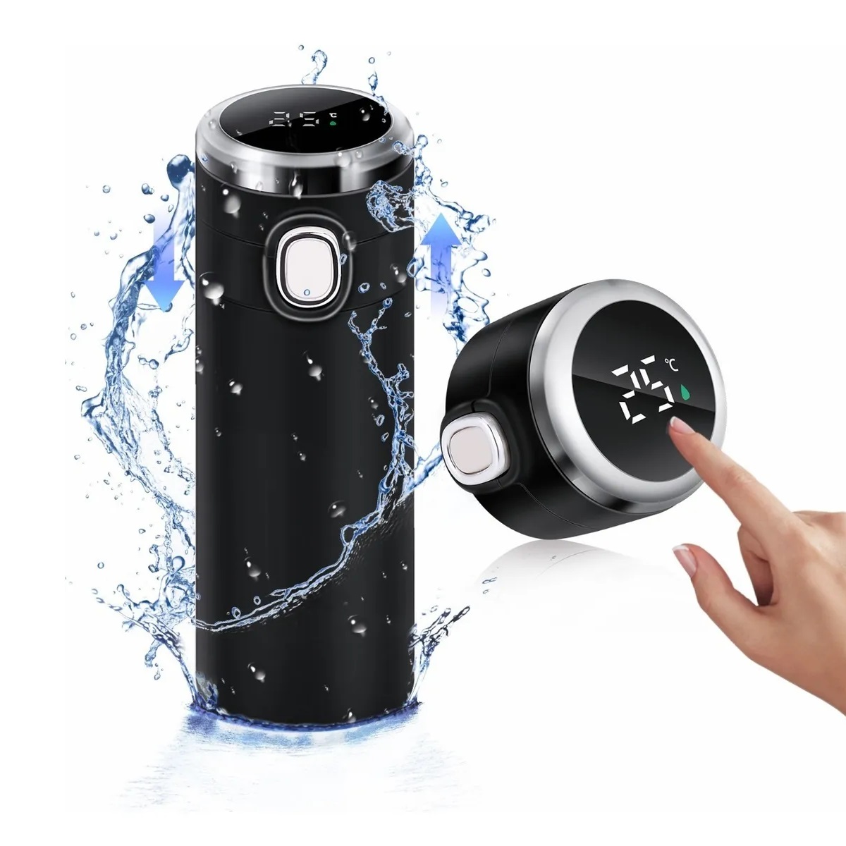 Termo Digital Inteligente De Acero Inoxidable 400ml Negro