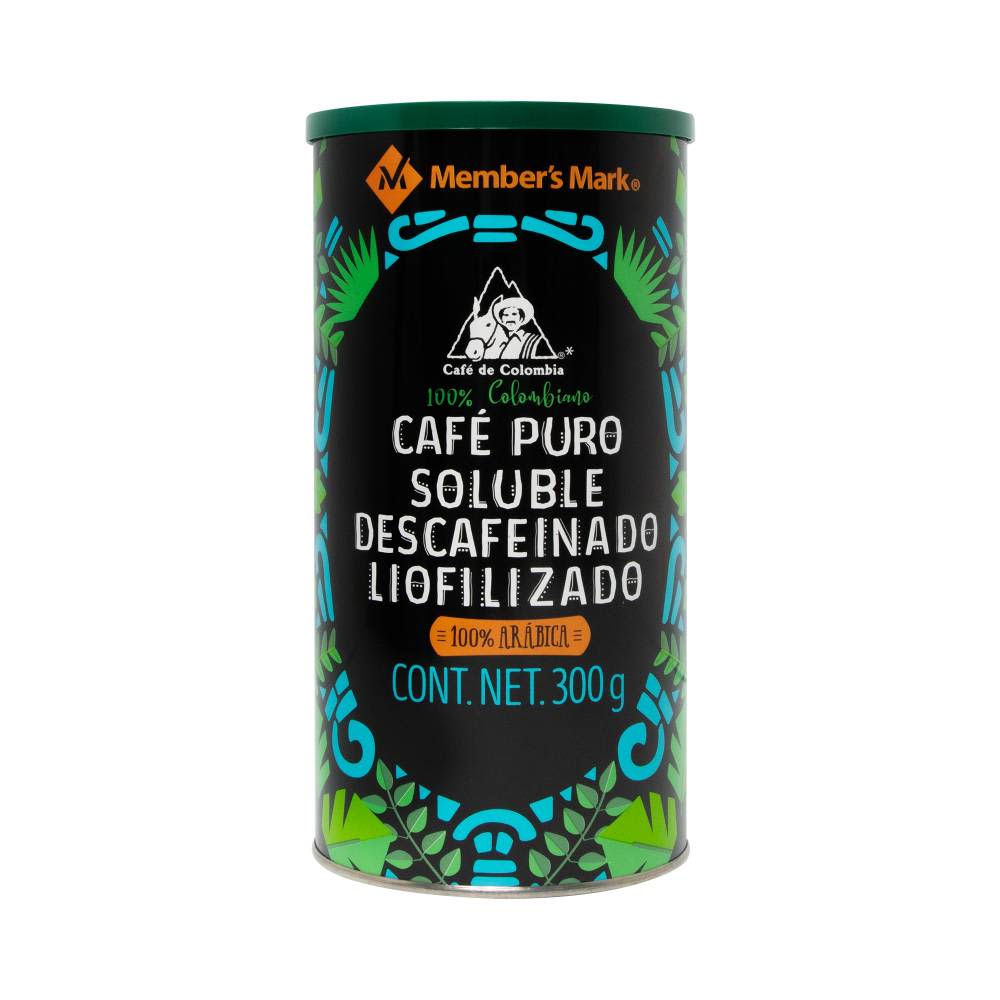 Café Puro Soluble Liofilizado Descafeinado Member's Mark 300g