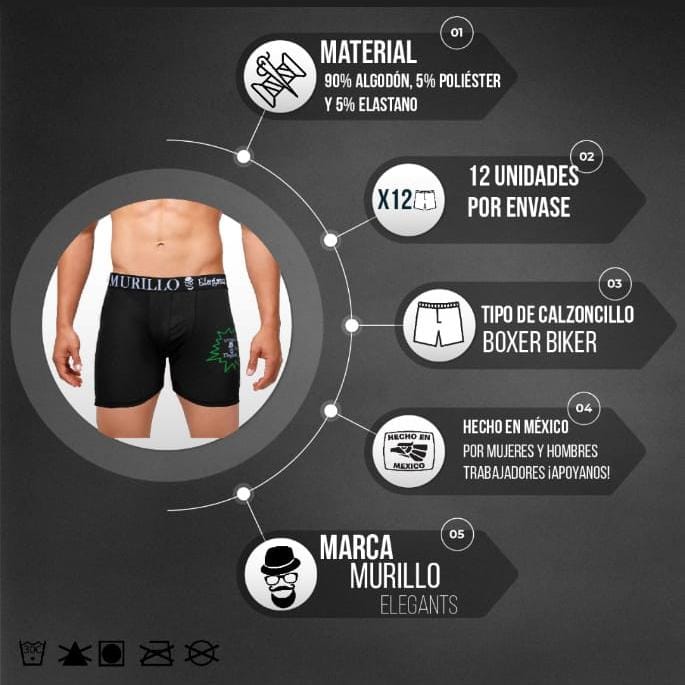Calzon Boxer Caballero 12 Pzs De Lujo