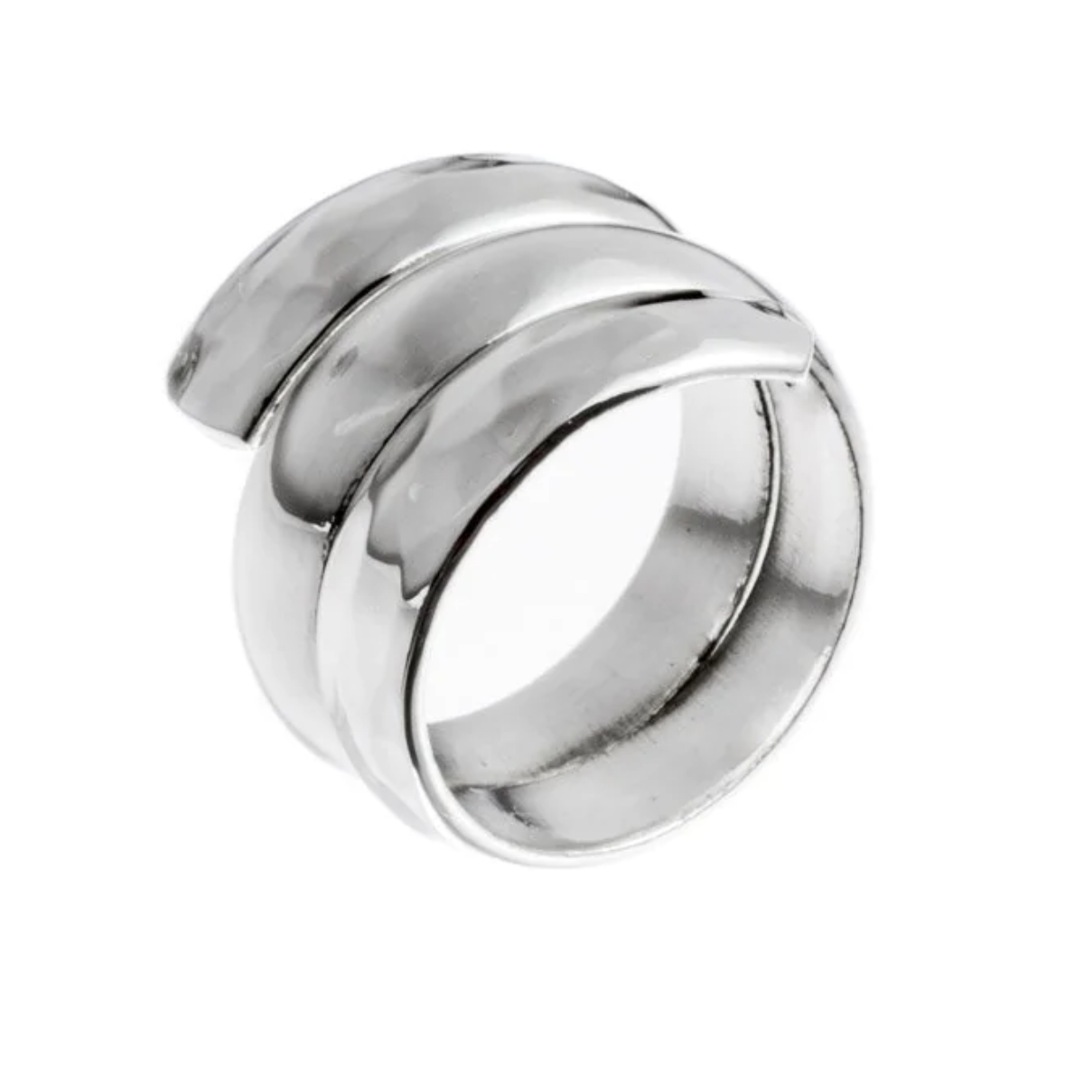 Anillo ajustable diseño enroscado triple con acabado martillado de ...