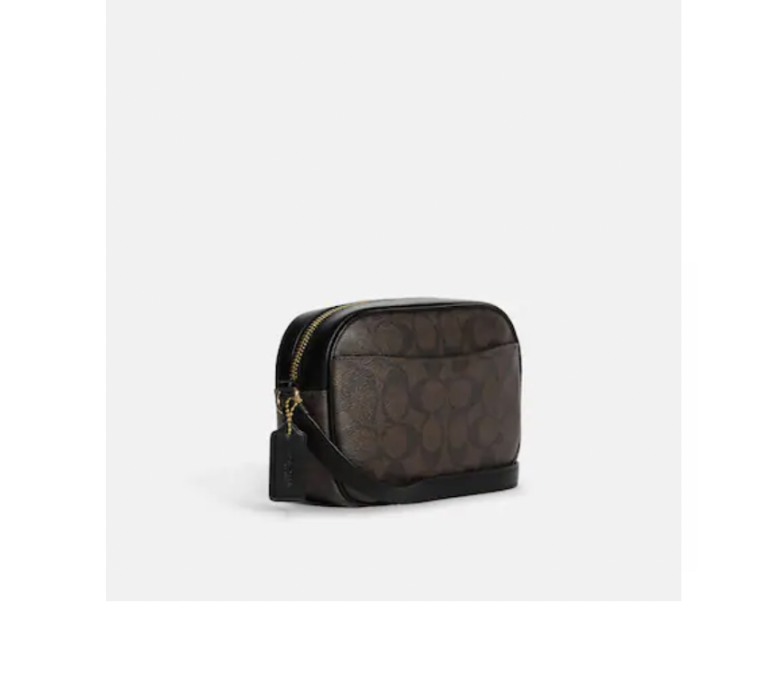 Bolsa Coach Crossbody color café con negro