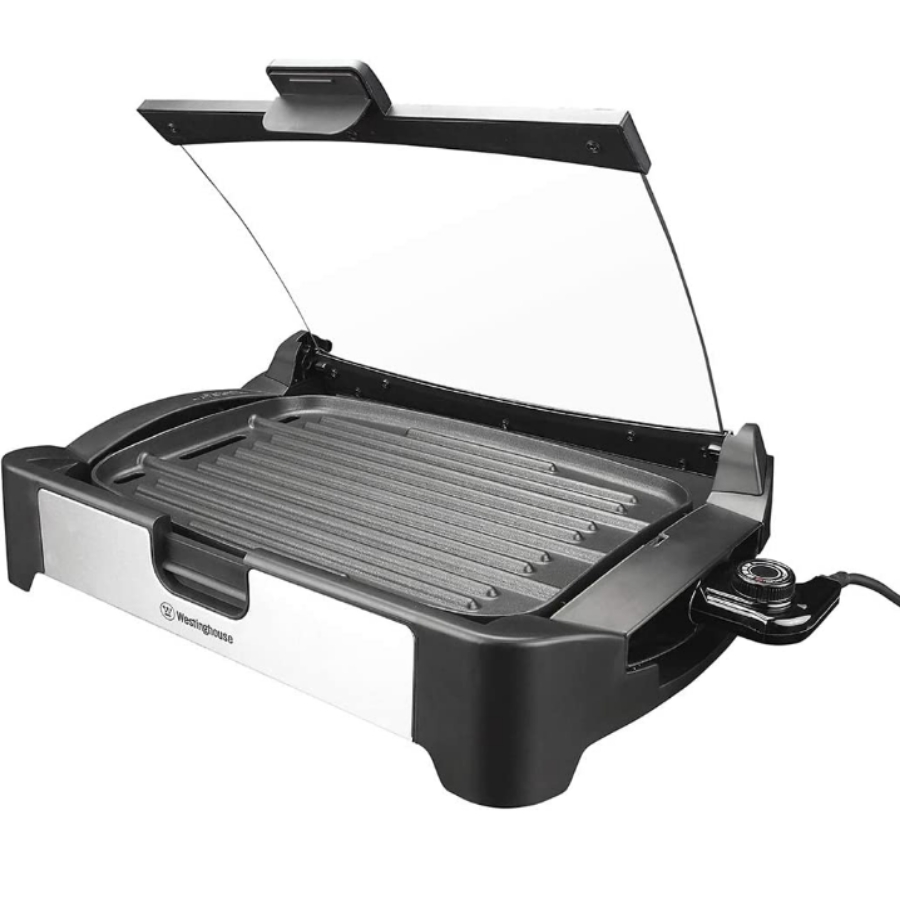 Parrilla electrica reversible antiadherente plancha y grill