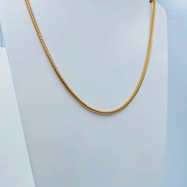 Collar Gargantilla Cola de Ratón Gruesa- Baño de oro 18K