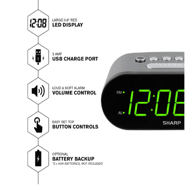 SHARP Reloj Despertador SPC-452 | Reacondicionado