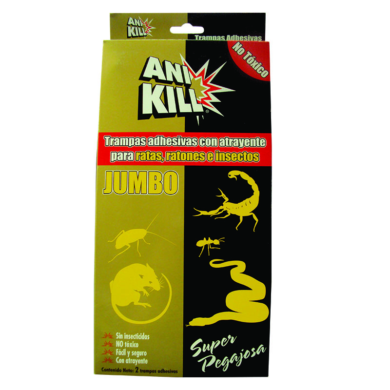 2 Trampas Gel Adhesivo Atrayente Jumbo P/Rata/Ratón/Insectos Ani Kill