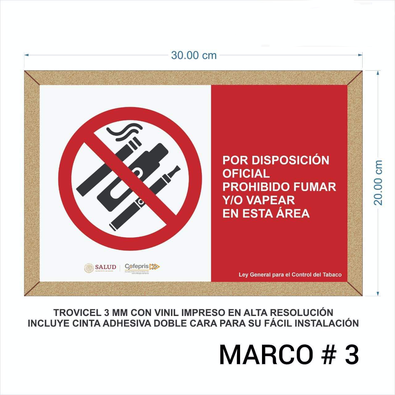 Señalamiento Prohibido Fumar Y/o Vapear con Vinil Impreso en Alta ...