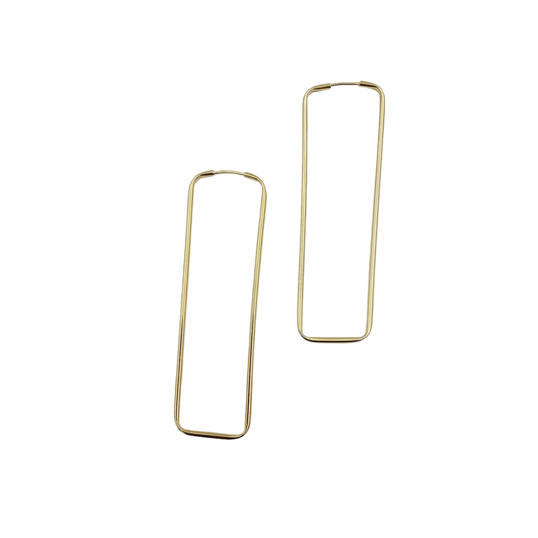 Aretes Rectángulo- Baño de oro 18k- Dorado