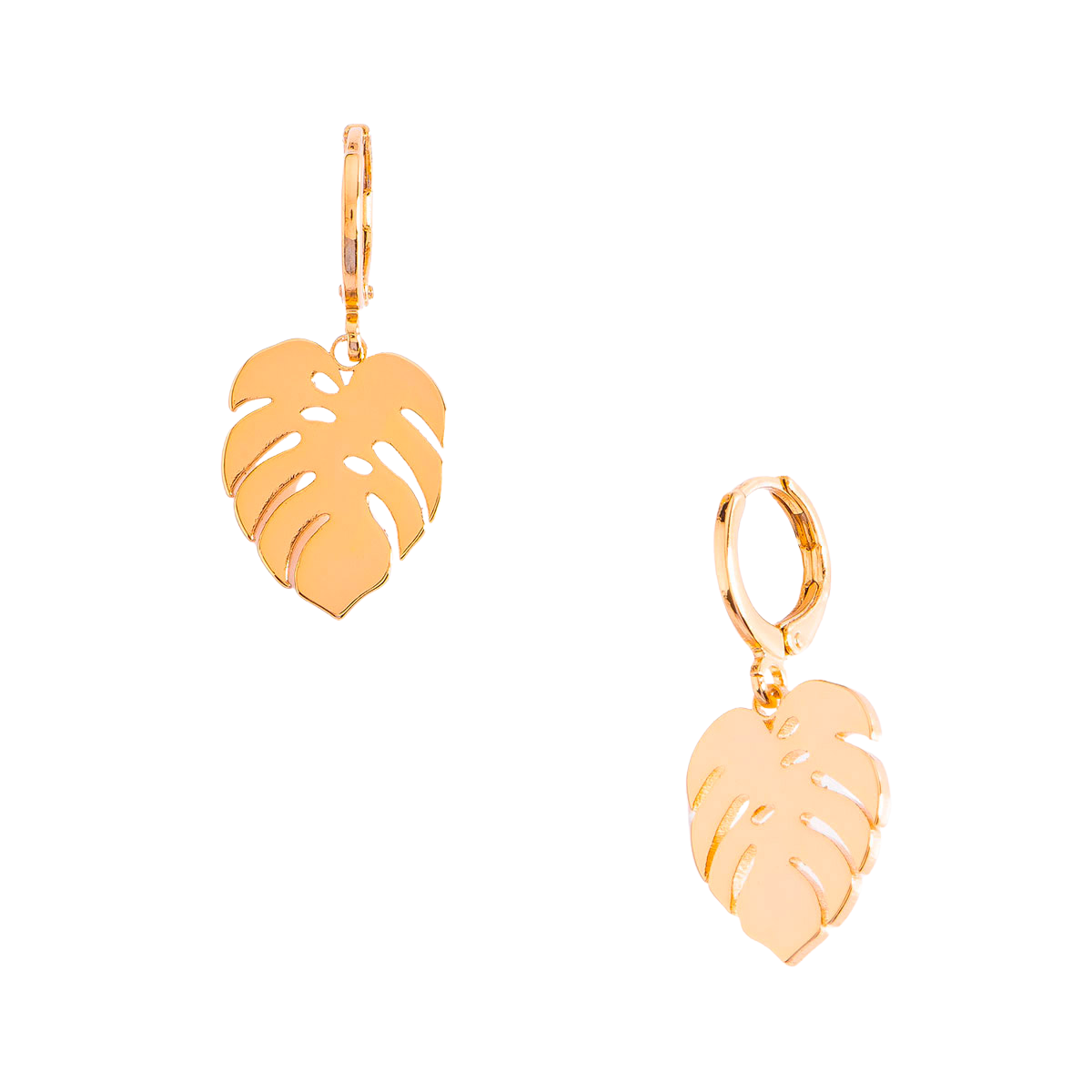 Arete Color Oro Diseño Hoja Moda Mujer Joyería NICE