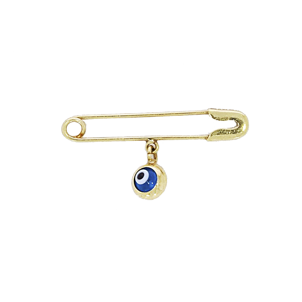 Segurito Broche Oro 10k Stellina Ojo Azu