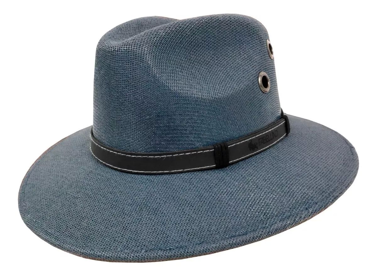 Sombrero Unisex Indiana Yute Ojillo Fresco y Ligero Playa Azul ...