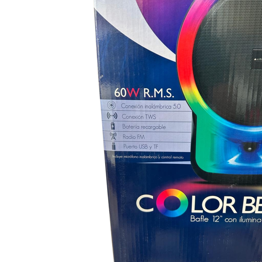 Bocina Inalámbrica Alien Pro Color Beat Potencia RMS 60 Watts - Negro