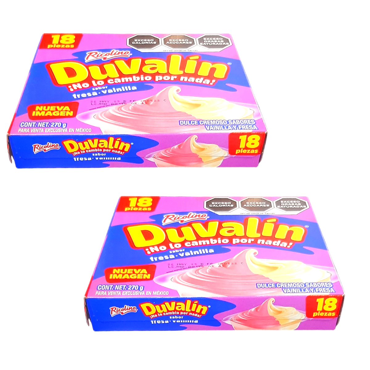 2 Pack - Duvalin Fresa / Vainilla 18 Piezas