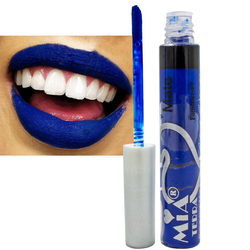Labial Mate Indeleble Organico Color Azul Mia Terra Cosmetics