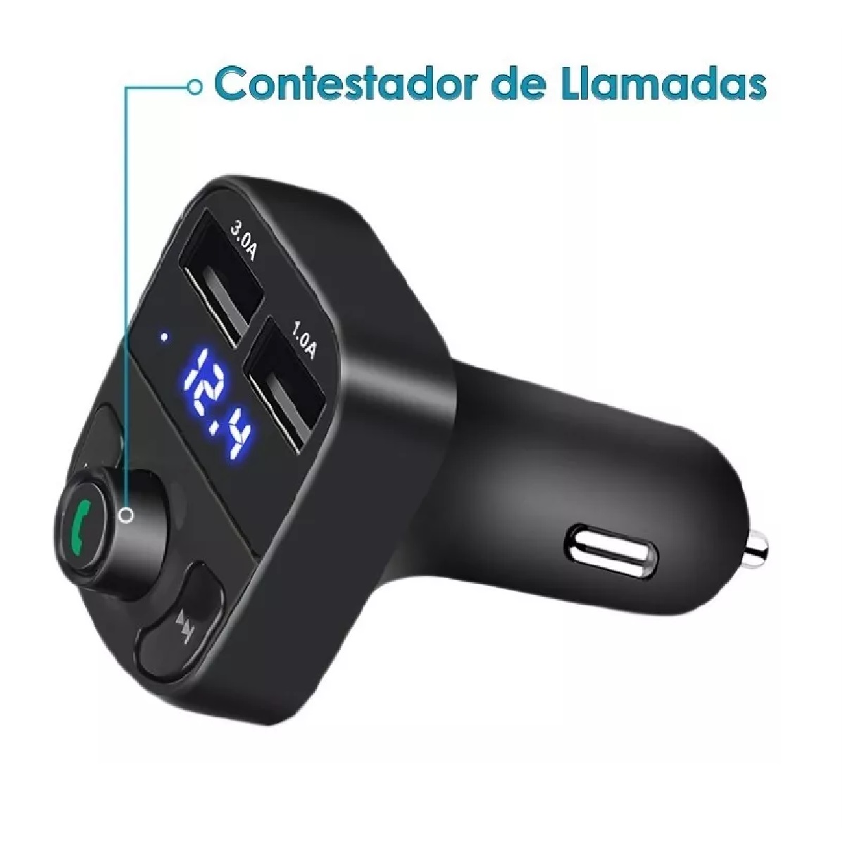 Transmisor Fm Bluetooth Cargador Doble Usb Manos Libres