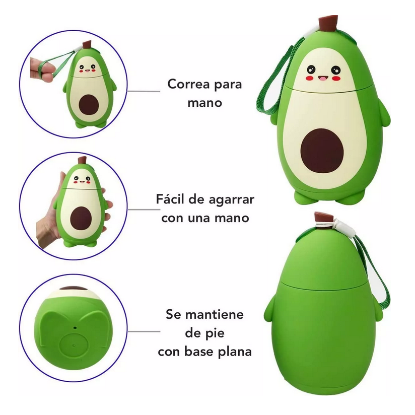 Termo Botella Aguacate Diseño A Interior Acero Inoxidable 248 ML