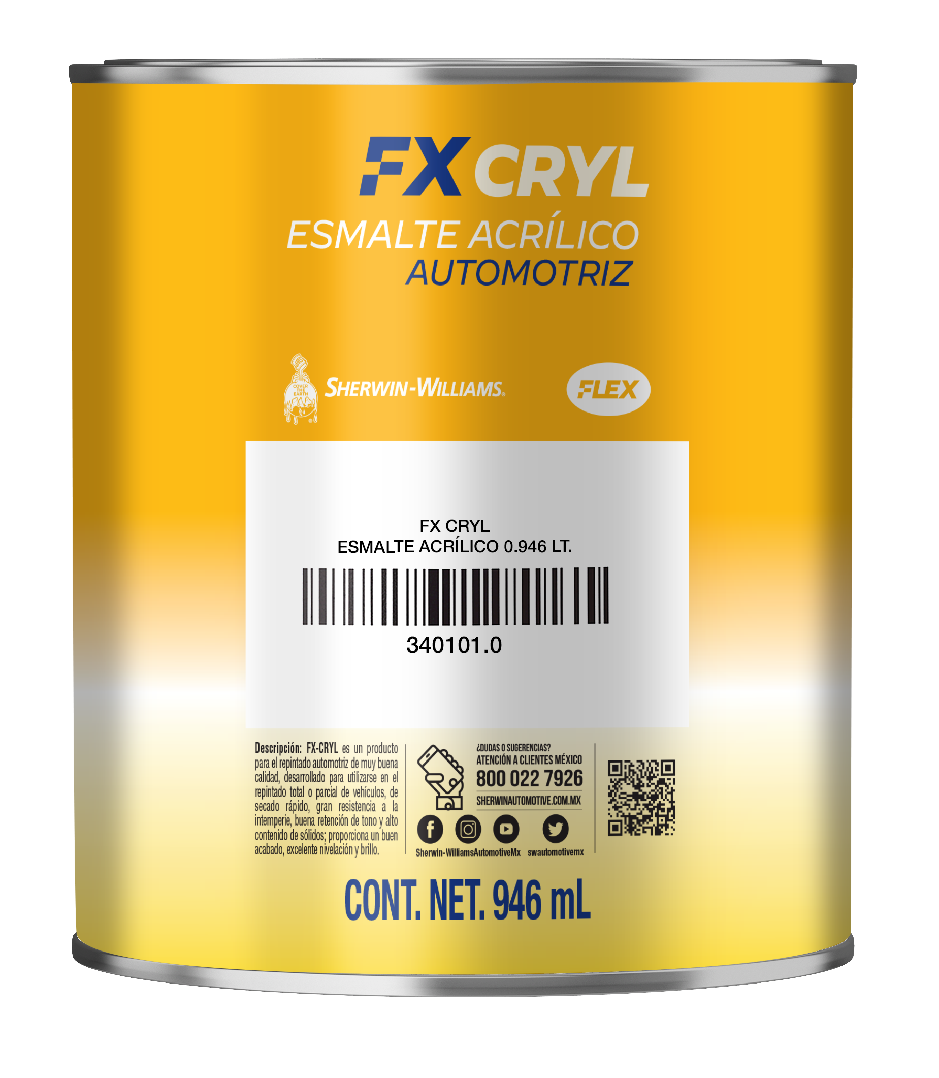 Esmalte Flex Cryl 4 Lt Color Azul Ultra Sherwin Williams 34045910