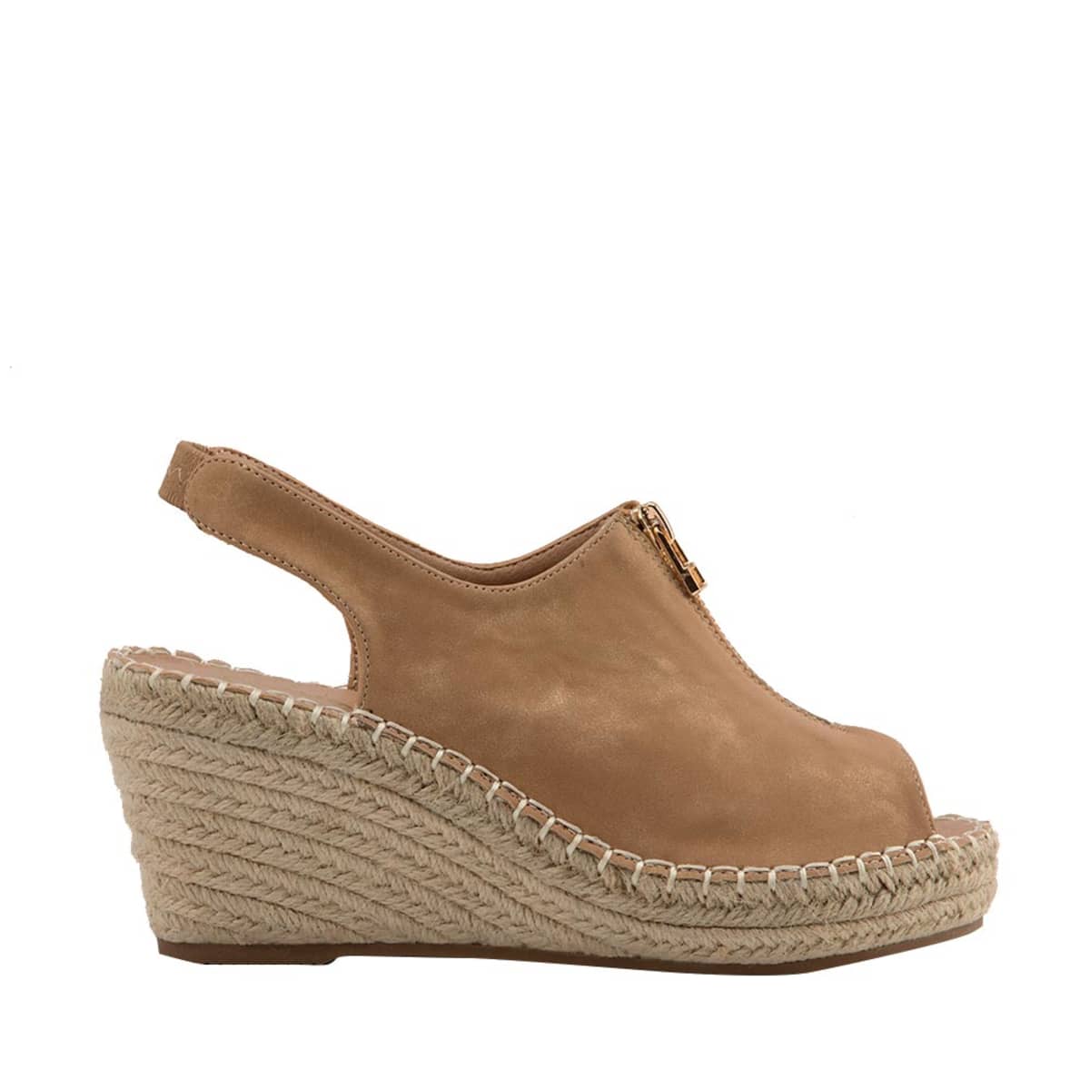 Sandalias con tacón de cuña de yute, color camel, marca Vi Line, mod ...