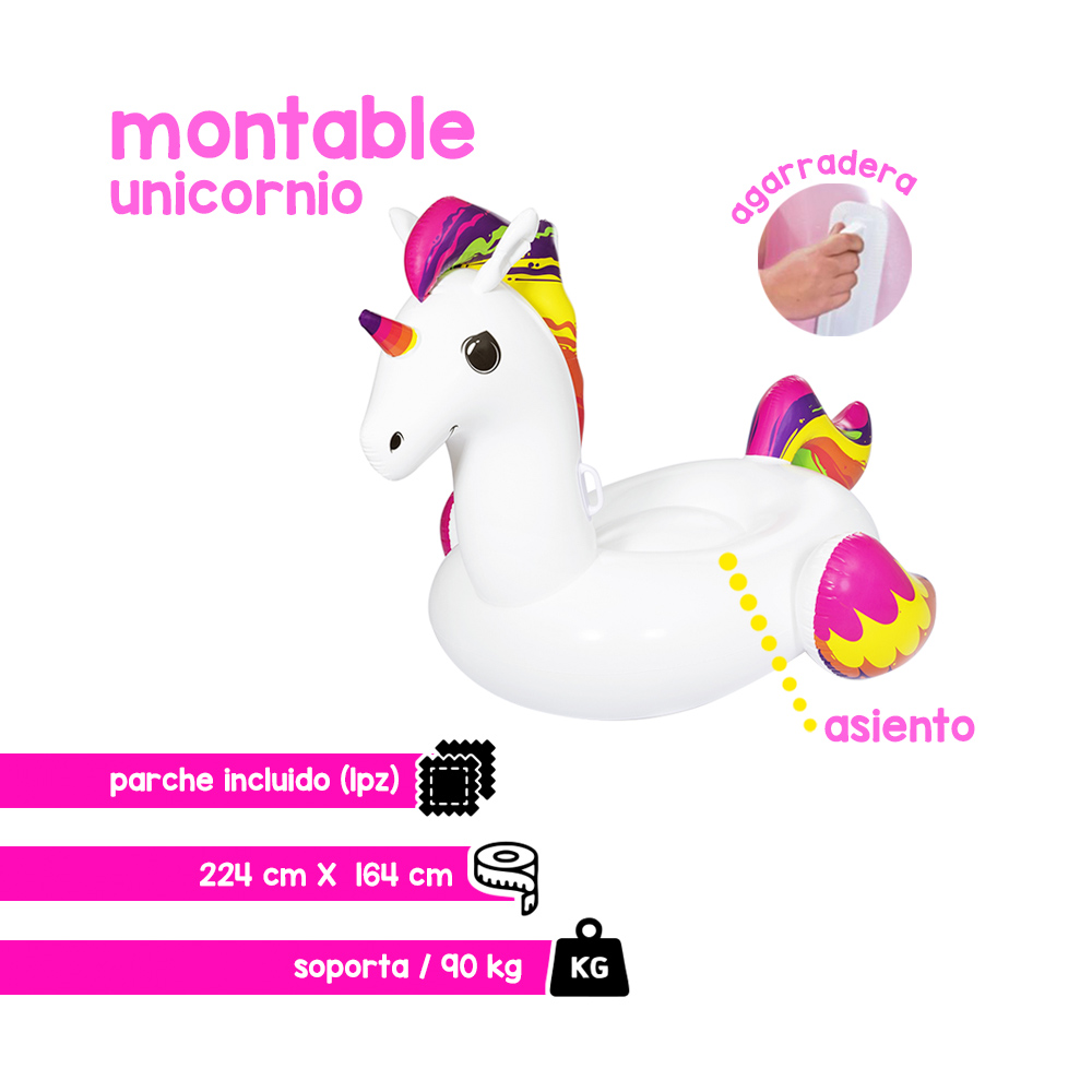 Unicornio Inflable Montable Salvavidas Para Adulto Bestway