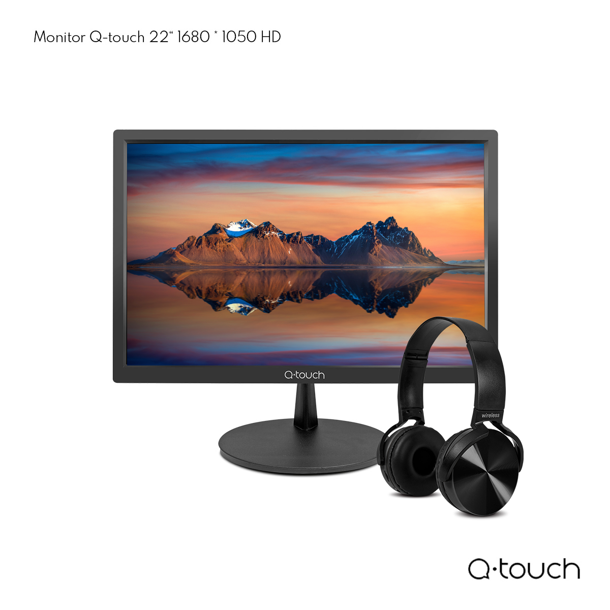 Monitor Q-TOUCH QT-2200 22 Pulgadas HD LED + audifonos