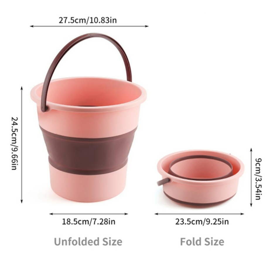 Cubeta Plegable Rosa 10 L Agua Cubo Limpieza Hogar Retractil
